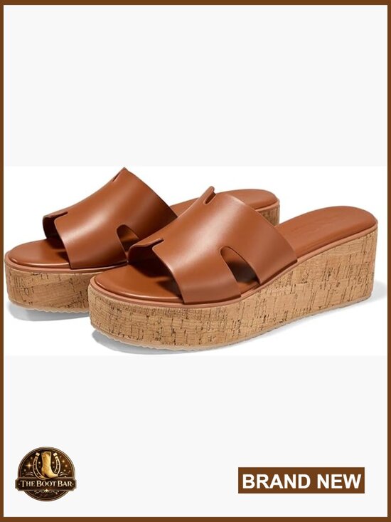 Shoes | Open Toe Wedge Sandals Slip On Slides Cork Platform Comfort ...